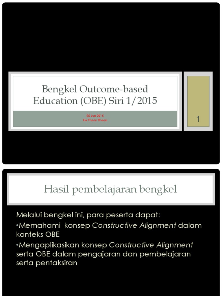 Taklimat OBE Constructive Alignment | PDF