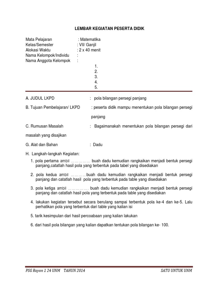 Format LKPD Selesai | PDF