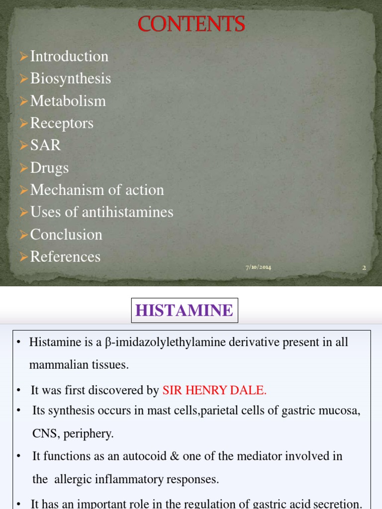 Histamine 1 | Receptor Antagonist | Amine