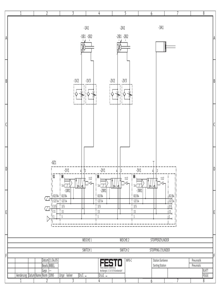 Pneumatic Circuit Diagram Sorting PDF | PDF | Pneumatics | Gas Technologies