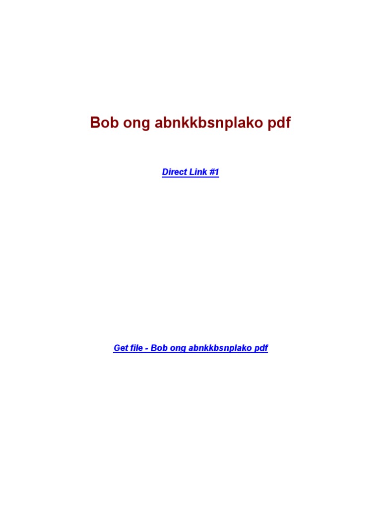 Bob Ong Abnkkbsnplako PDF | PDF | Microsoft Windows | Portable Document ...