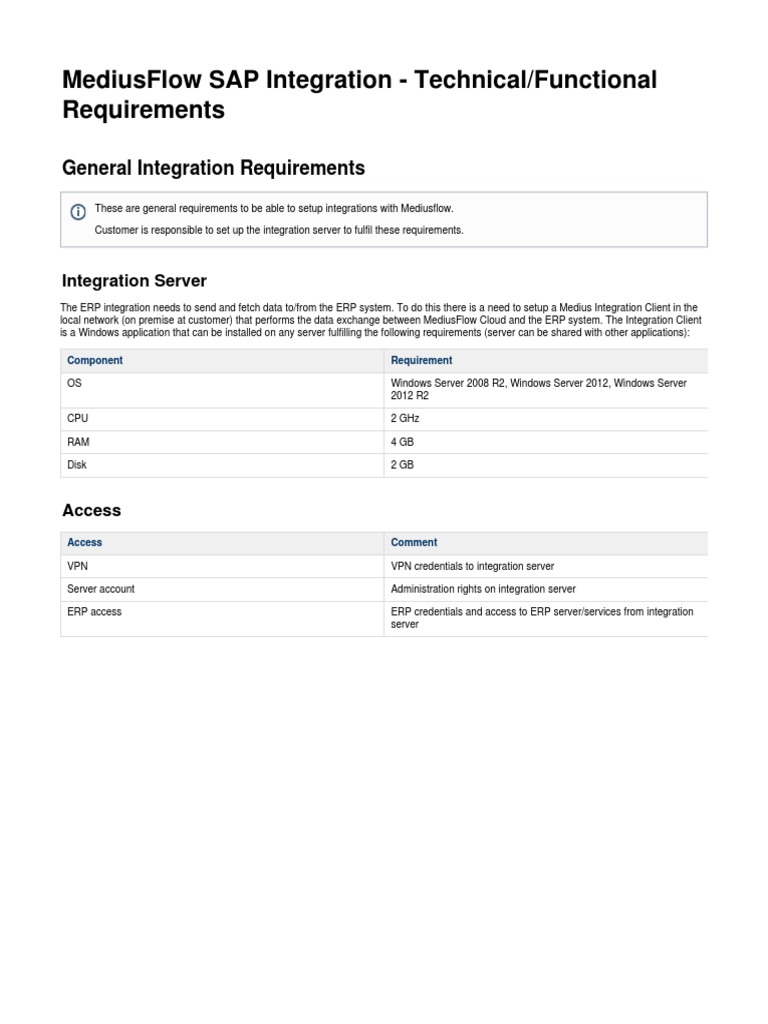 MediusFlow SAP Integration - Technical Functional Requirements 20160824 ...