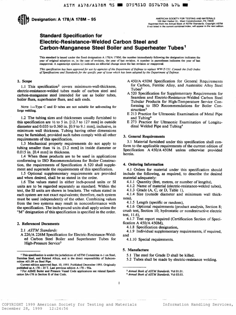 Astm A178 | PDF