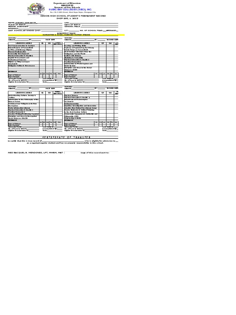 f137 Format Shs | PDF | Physical Education | Science