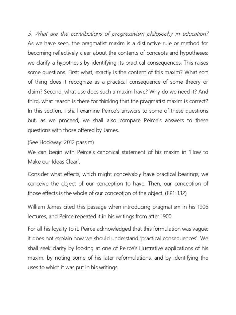 Progressivism Philosophy in Education | Pragmatism | Charles Sanders Peirce