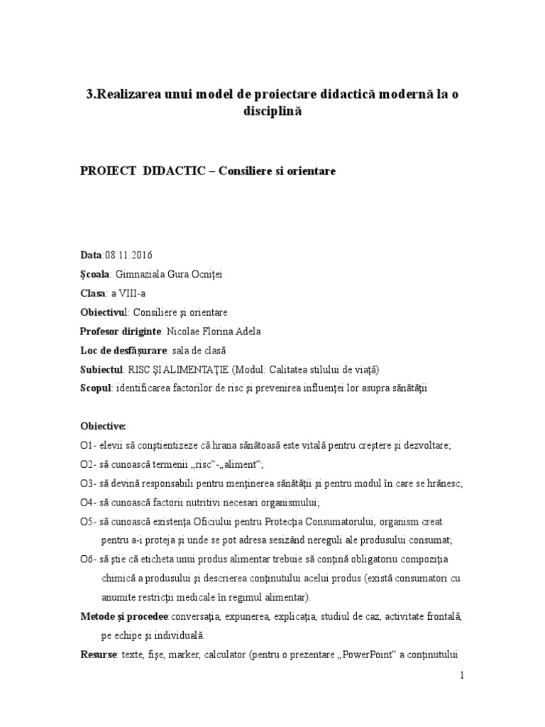 3. Realizarea Unui Model de Proiectare Didactica Moderna-consiliere Si ...