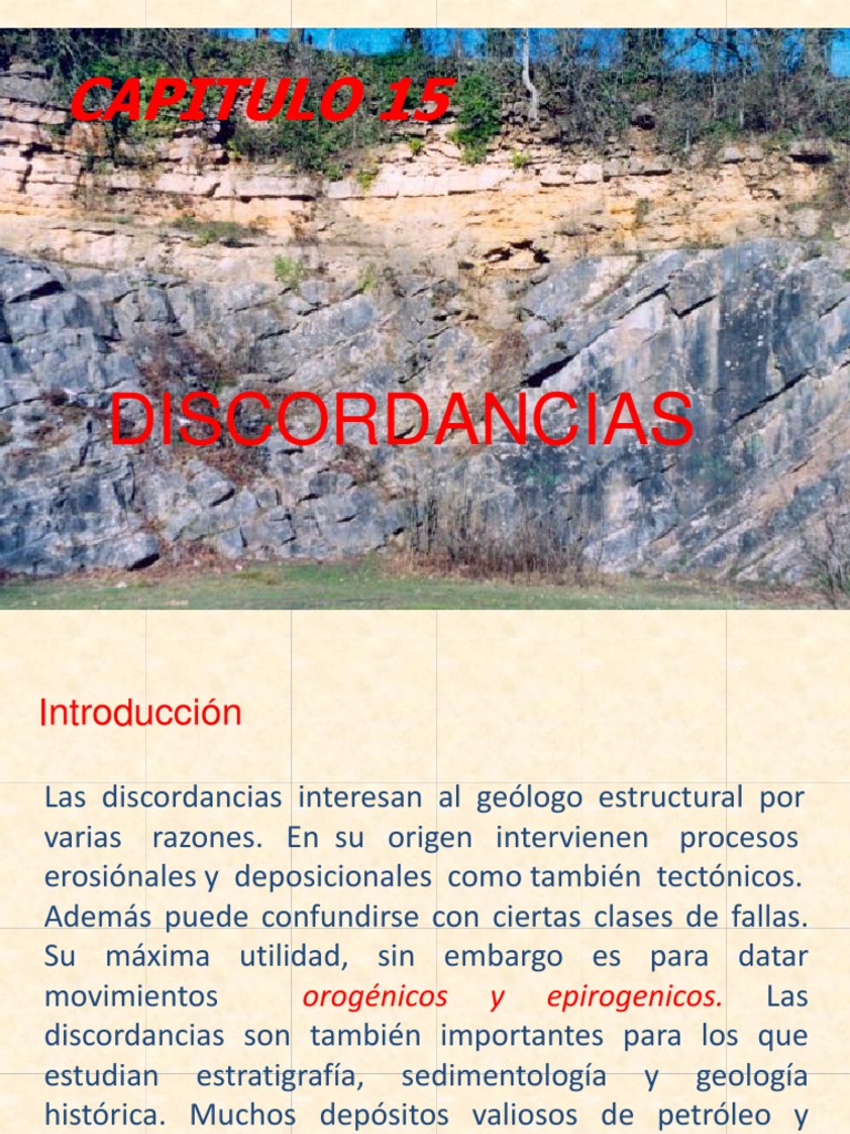 Capitulo 15 Discordancias Clases Tipos | PDF | Estrato | Roca (geología)