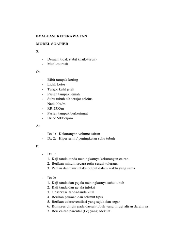 SOAPIER (Evaluasi) | PDF