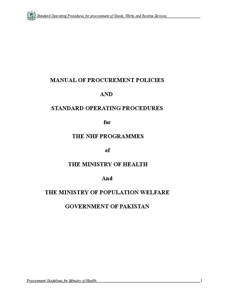 Procurement Guidelines Book | PDF | Procurement | Specification (Technical Standard)