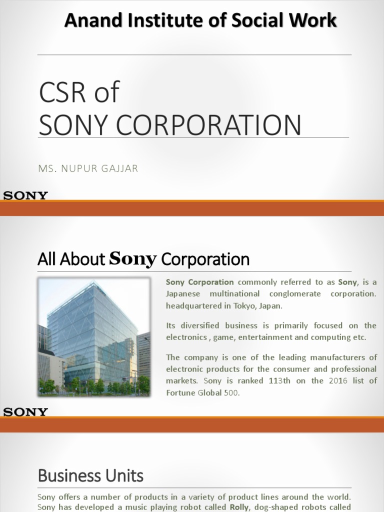 CSR Sony | PDF | Sony | Corporate Social Responsibility