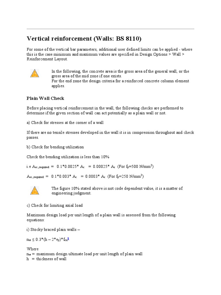 Vertical Reinforcement For Wall Design | PDF | Bending | Strength Of ...