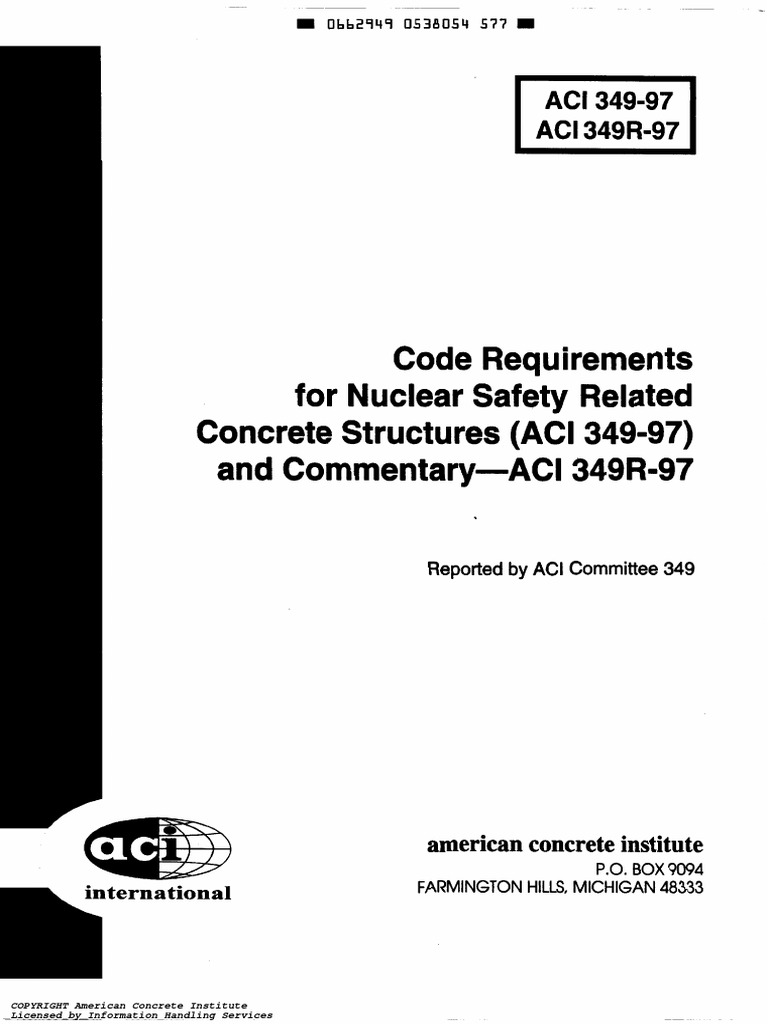 Aci 349 1997 | PDF | Prestressed Concrete | Strength Of Materials