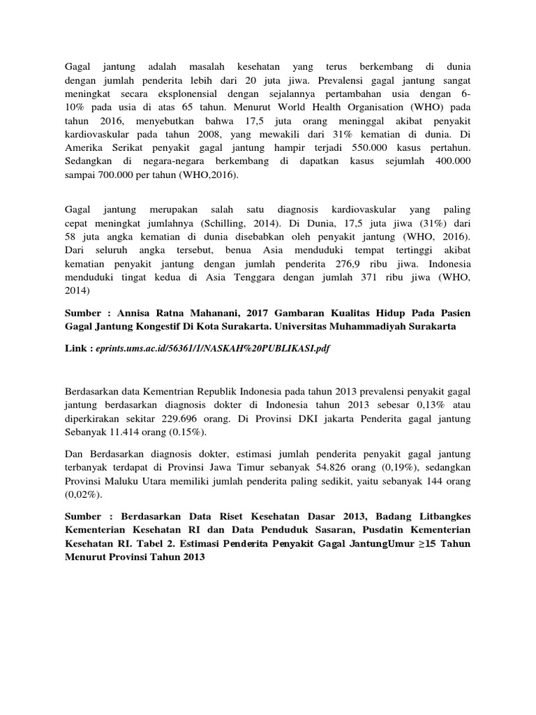 Data Gagal Jantung Who Dan Indonesia | PDF