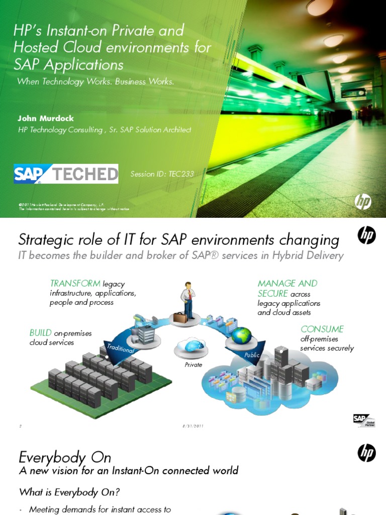 HP S Instant-On Private and Hosted Cloud Environments For SAP Applications | PDF | Cloud ...