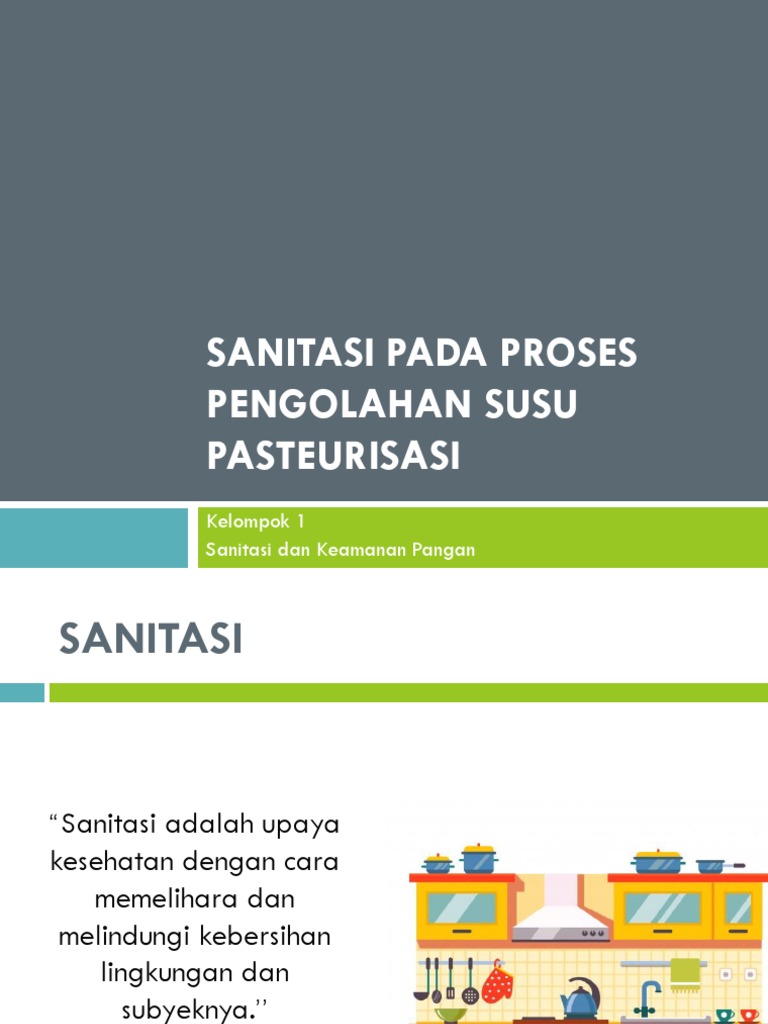 Sanitasi Pada Proses Pengolahan Susu Pasteurisasi | PDF