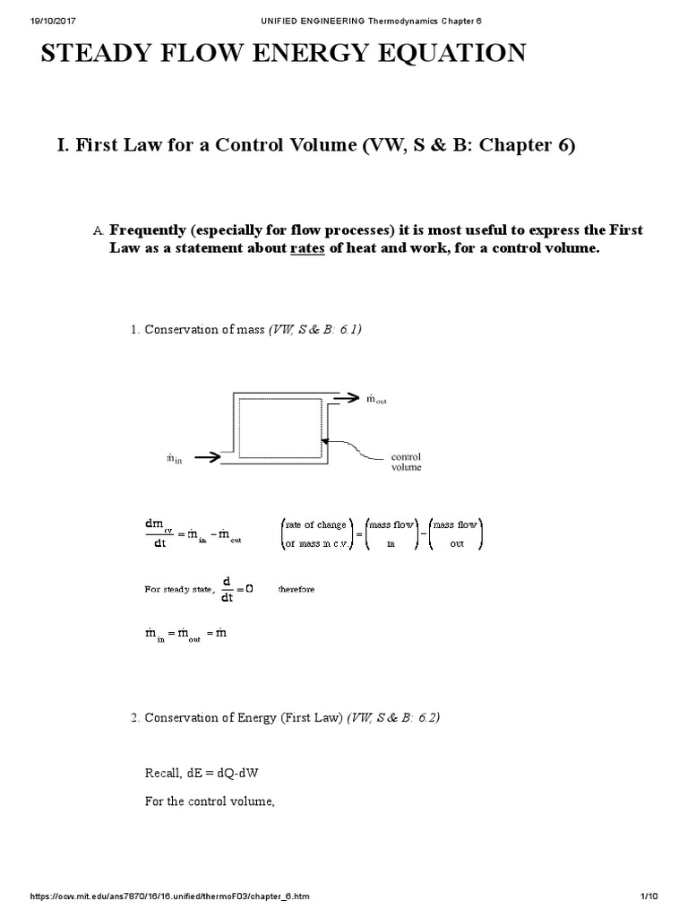 Steady-Flow Energy Equation - MIT | PDF | Fluid Dynamics | Temperature