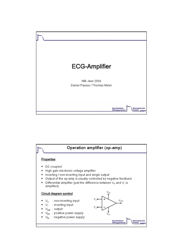 ECG Amplifier Circuit Overview | PDF | Science & Mathematics ...