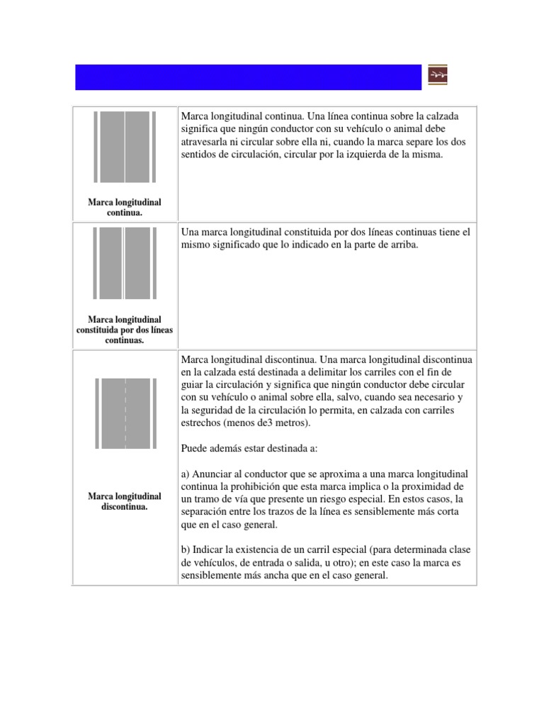 Marca Longitudinal Continua | PDF | Intersección (carretera ...