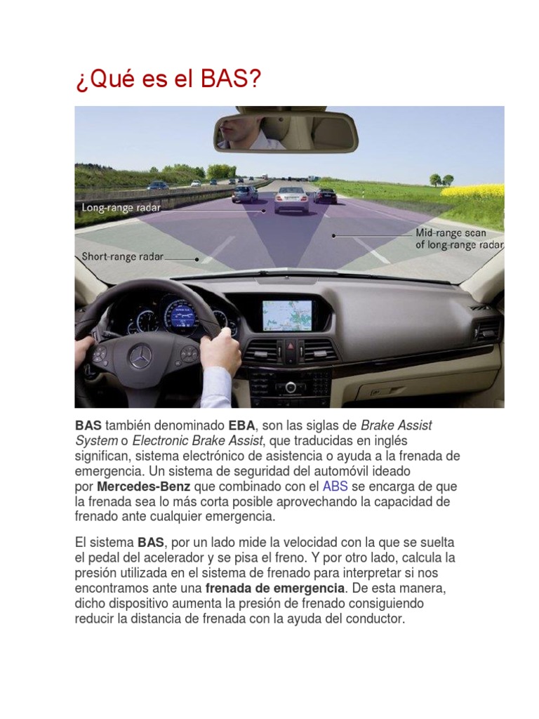 Sistema BAS: Asistencia en Frenado | PDF | Sistema de freno antibloqueo ...