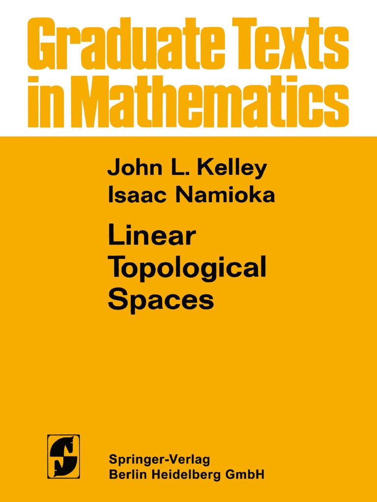 Linear Topological Spaces Pdf Vector Space Linear Subspace