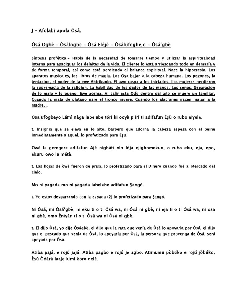 J - Afolabi Apola Òsá. | PDF | León | Verdad