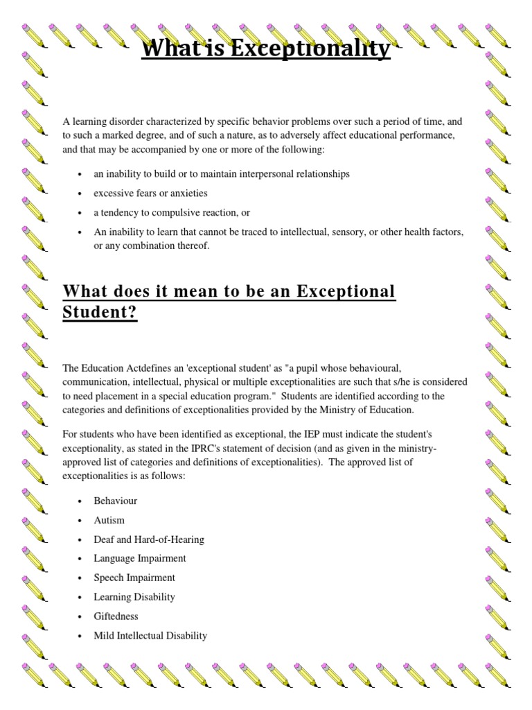 Sammy Exceptionality | PDF | Visual Impairment | Hearing Loss