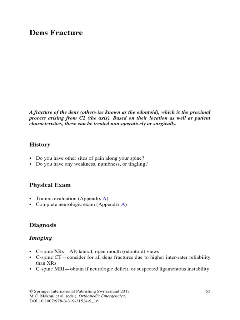Dens Fracture | PDF | Anatomical Terms Of Location | Medicine