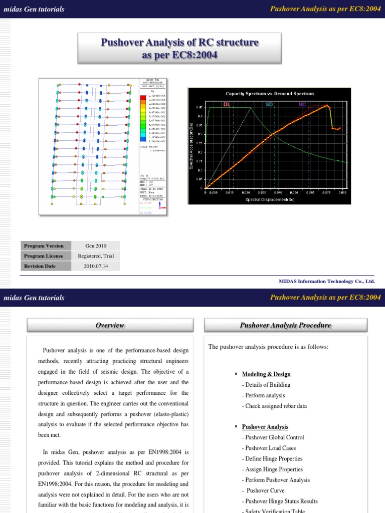 Ppt-Pushover Analysis Tutorial 6 Revised by Nithil | PDF | Strength Of Materials | Structural Load