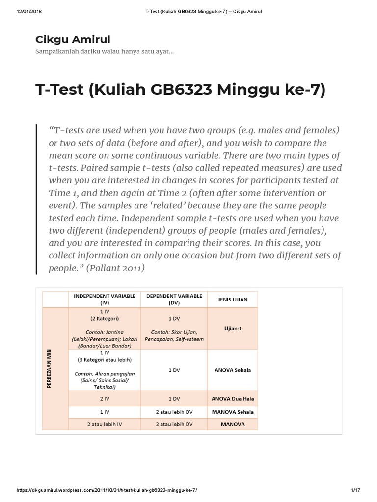 T Test Pdf Student S T Test Scientific Theories