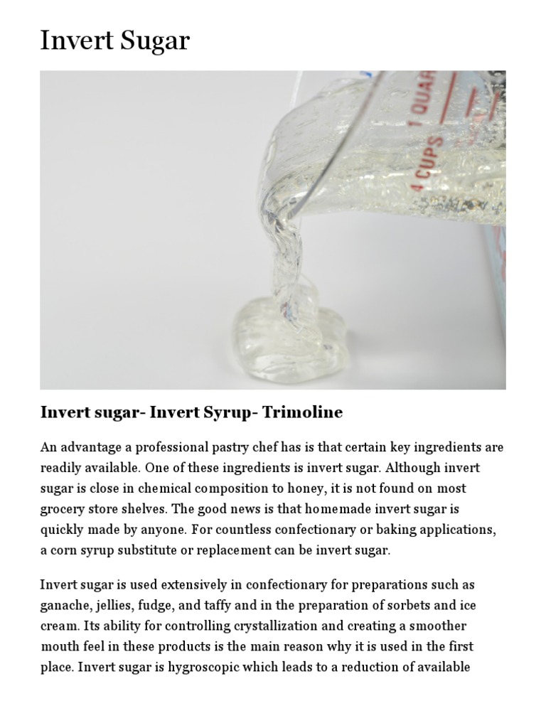 Invert sugar recipe | By Pastry Chef – Author Eddy Van Damme ...