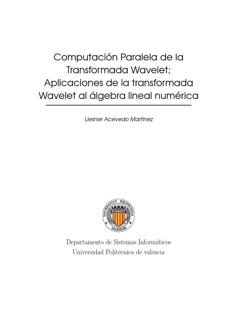 Transformada Wavelet | PDF | Transformada rápida de Fourier | Matriz ...
