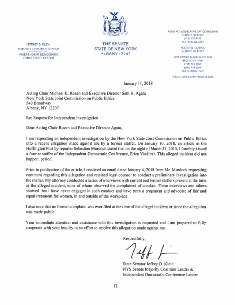 IDC Leader Jeff Klein Requests JCOPE Investigation Into Forcible ...