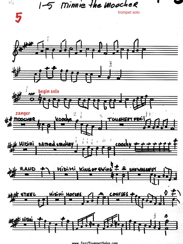 Minnie The Moocher - Trumpet | PDF
