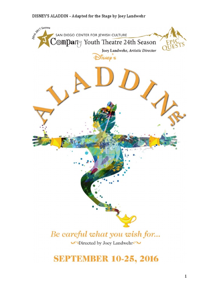 Aladdin (Updated) Script | PDF | Works Based On Fairy Tales | Disney ...