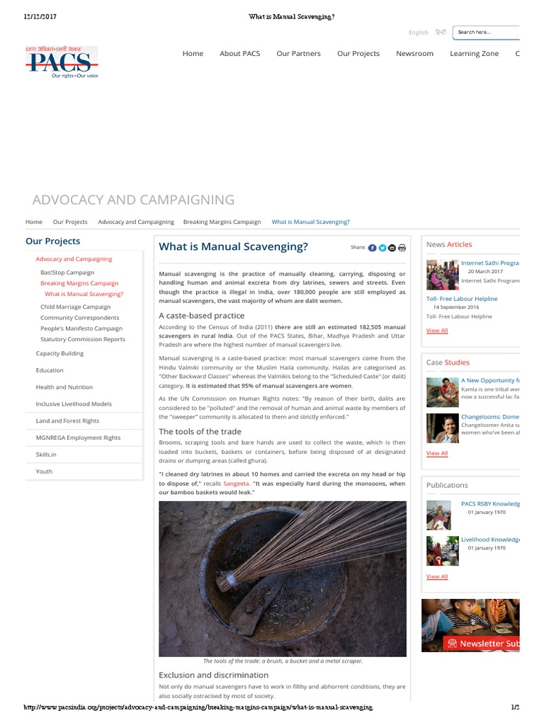 What Is Manual Scavenging | PDF