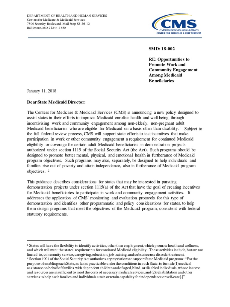 Letter To Medicaid Officials | PDF | Medicaid | Temporary Assistance ...
