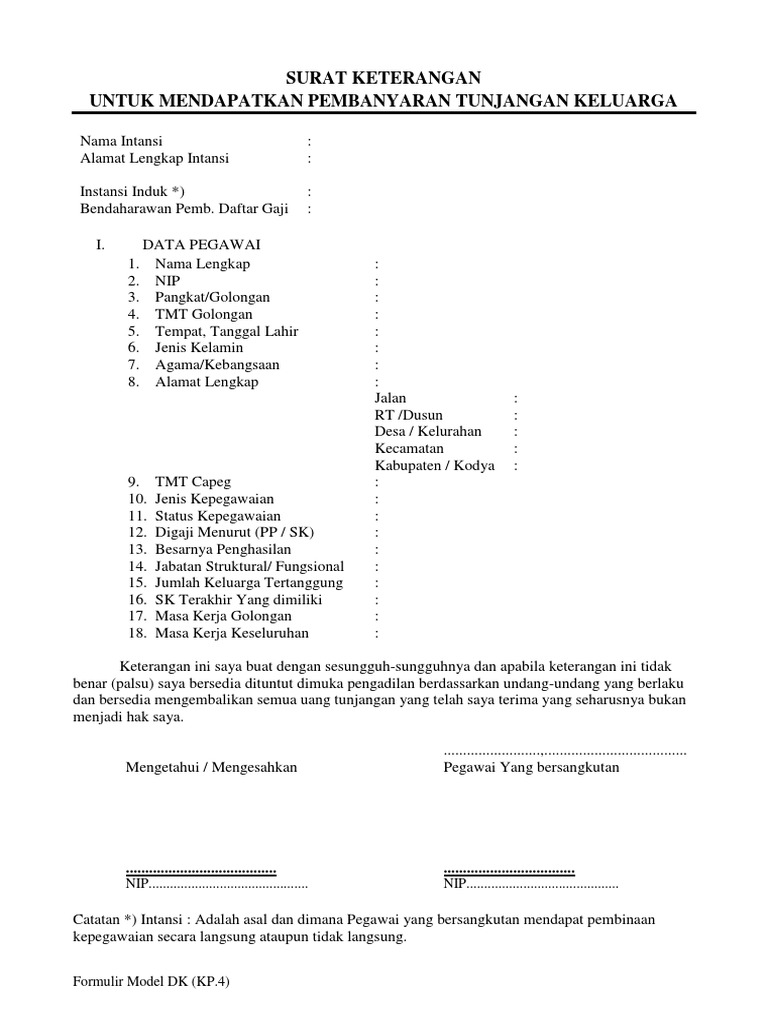 Form KP4 Kosong | PDF