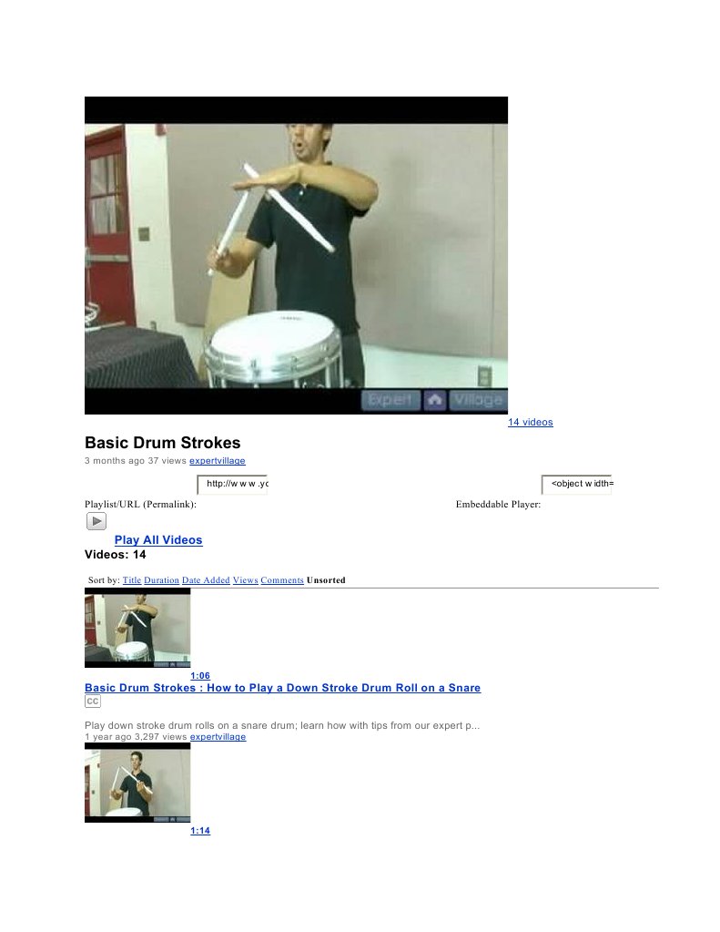 Basic Drum Strokes | PDF | Drumming | Rhythm And Meter
