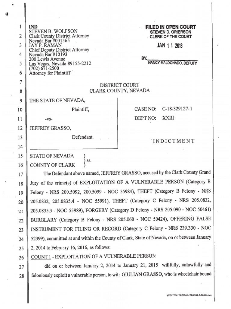 Jeffrey Grasso Indictment | PDF | Criminal Procedure | Crime & Violence