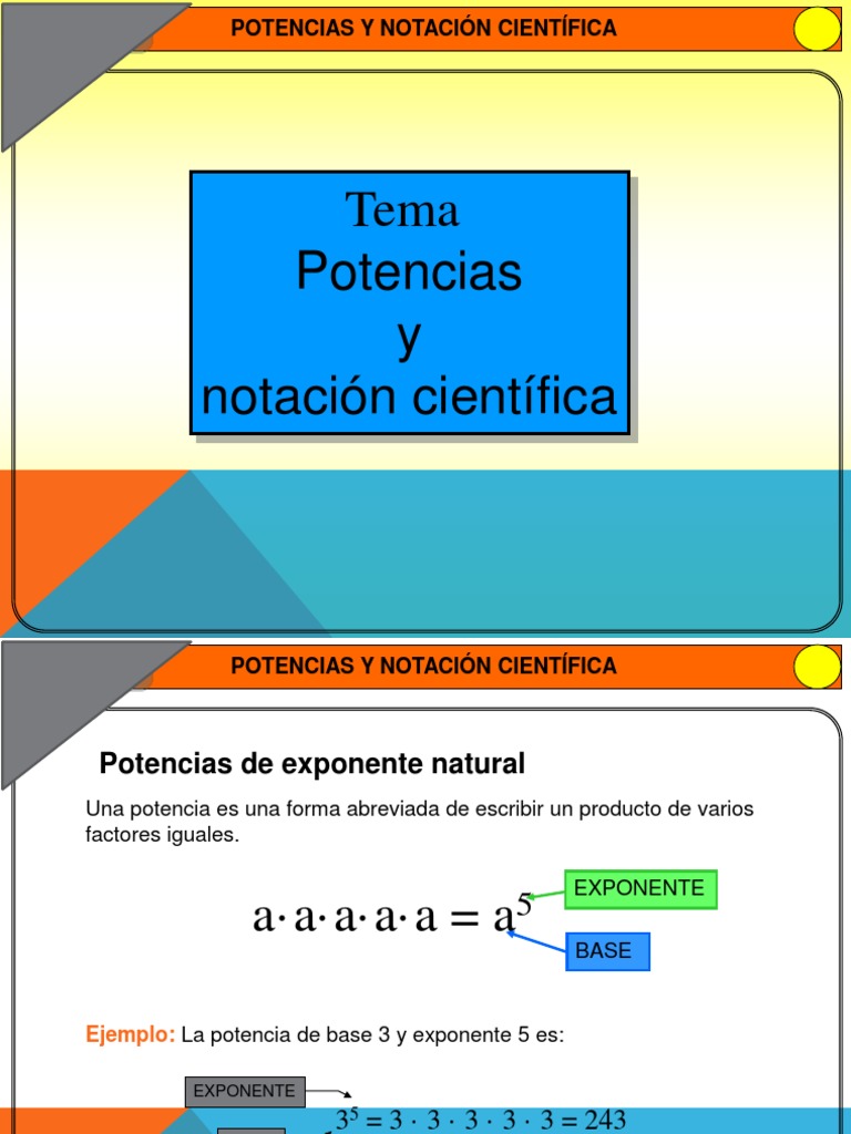 Potencias y Notación Científica | PDF | Exponenciación | Multiplicación