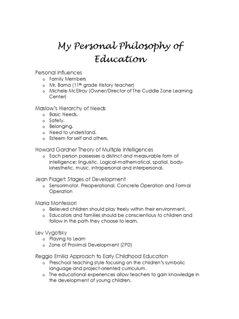 Personal Philosophy | PDF | Early Childhood Education | Youth Personal Philosophy | PDF | Early Childhood Education | Youth
