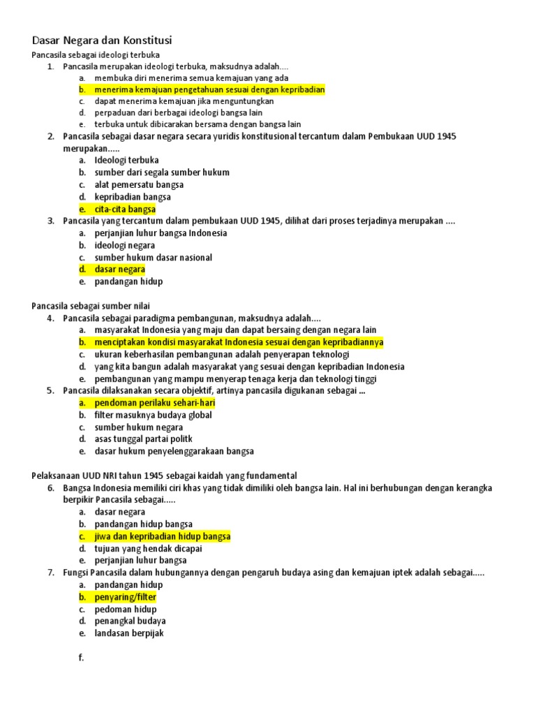 Dasar Negara Dan Konstitusi | PDF