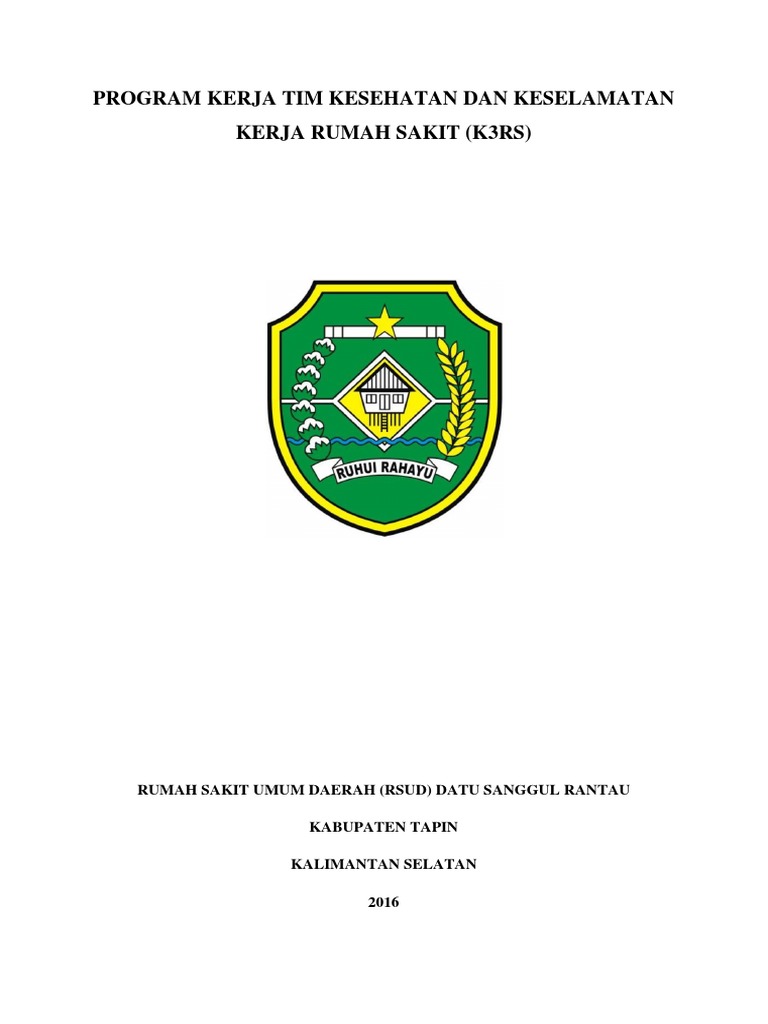 Program Kerja Tim Keselamatan Dan Kesehatan Kerja Rumah Sakit | PDF
