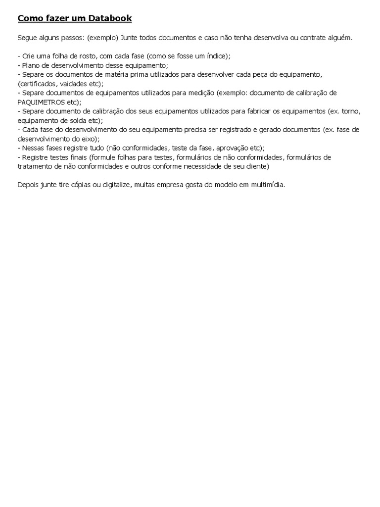 Como Fazer Um Databook | PDF