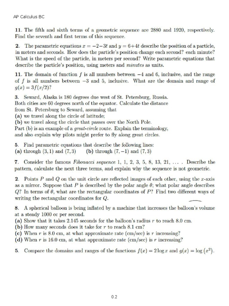 AP Calculus BC Study Guide | PDF