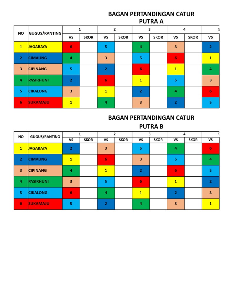 Bagan Pertandingan Catur 2023 | PDF
