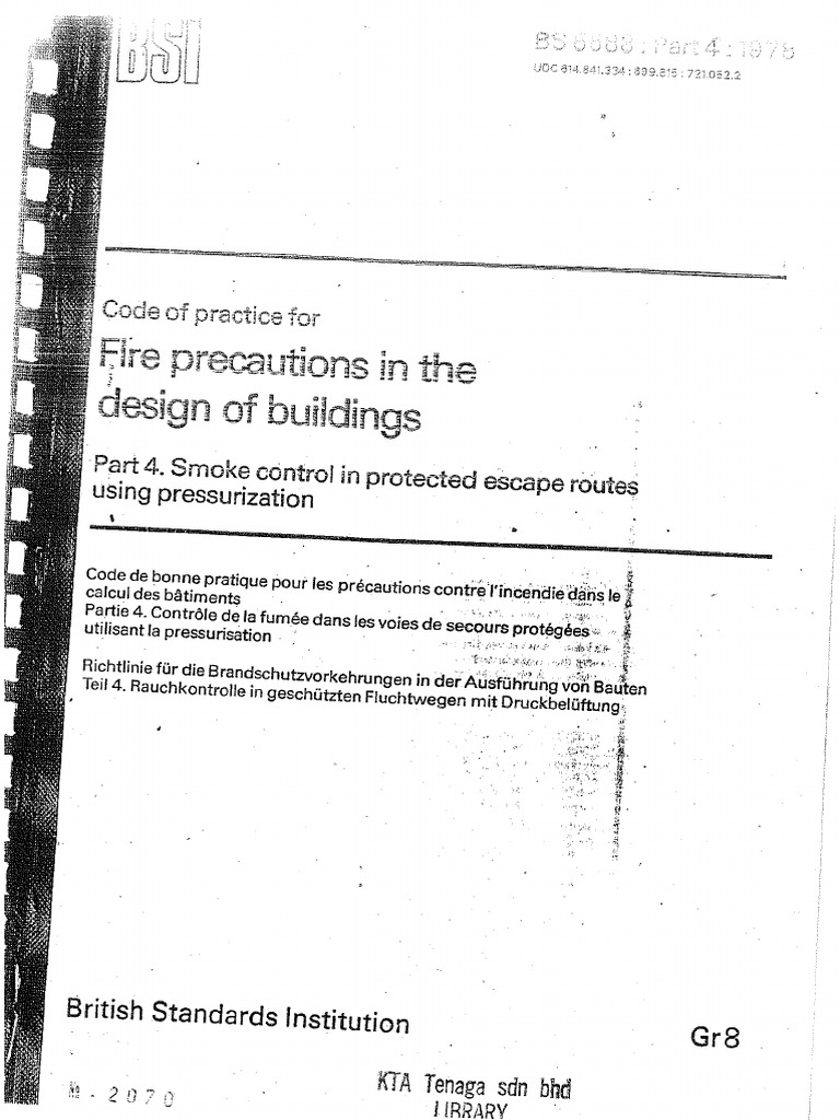 BS 5588 Part 4 1978 - Code of Practice For Fire Precautions in The Design of Buildings ...
