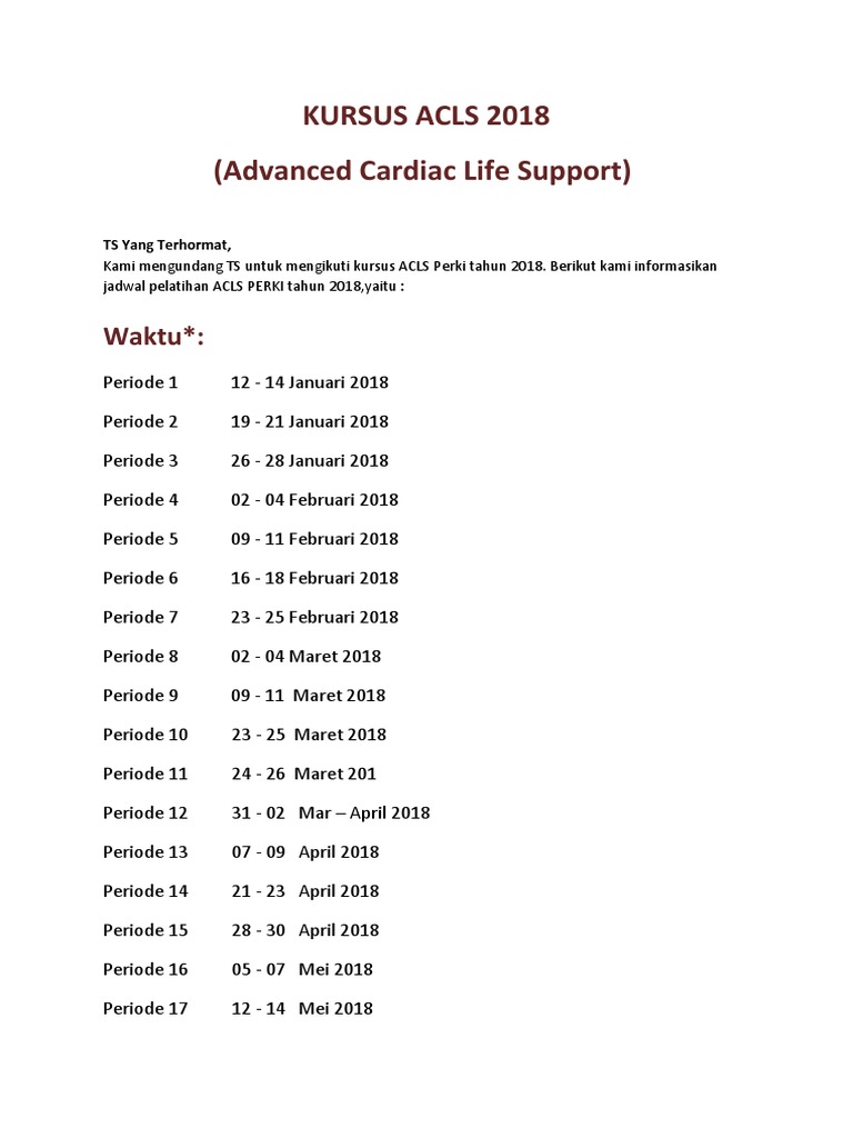 Kursus Dokter ACLS PERKI 2018 PDF | PDF