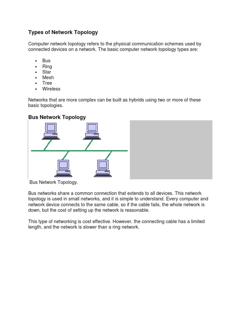 Overview Of Network Topologies Pdf Network Topology Computer Network