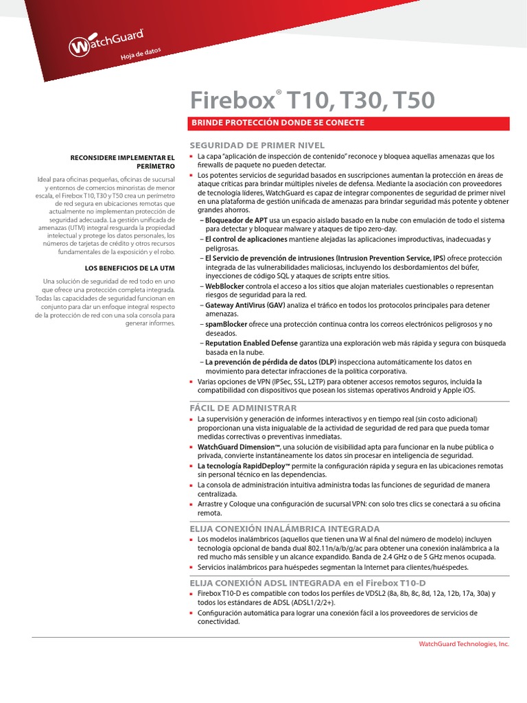 WG Firebox t10 t30 t50 Ds Es | PDF | Red privada virtual | Computación ...